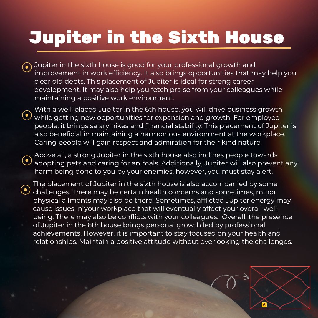 Jupiter in Sixth House